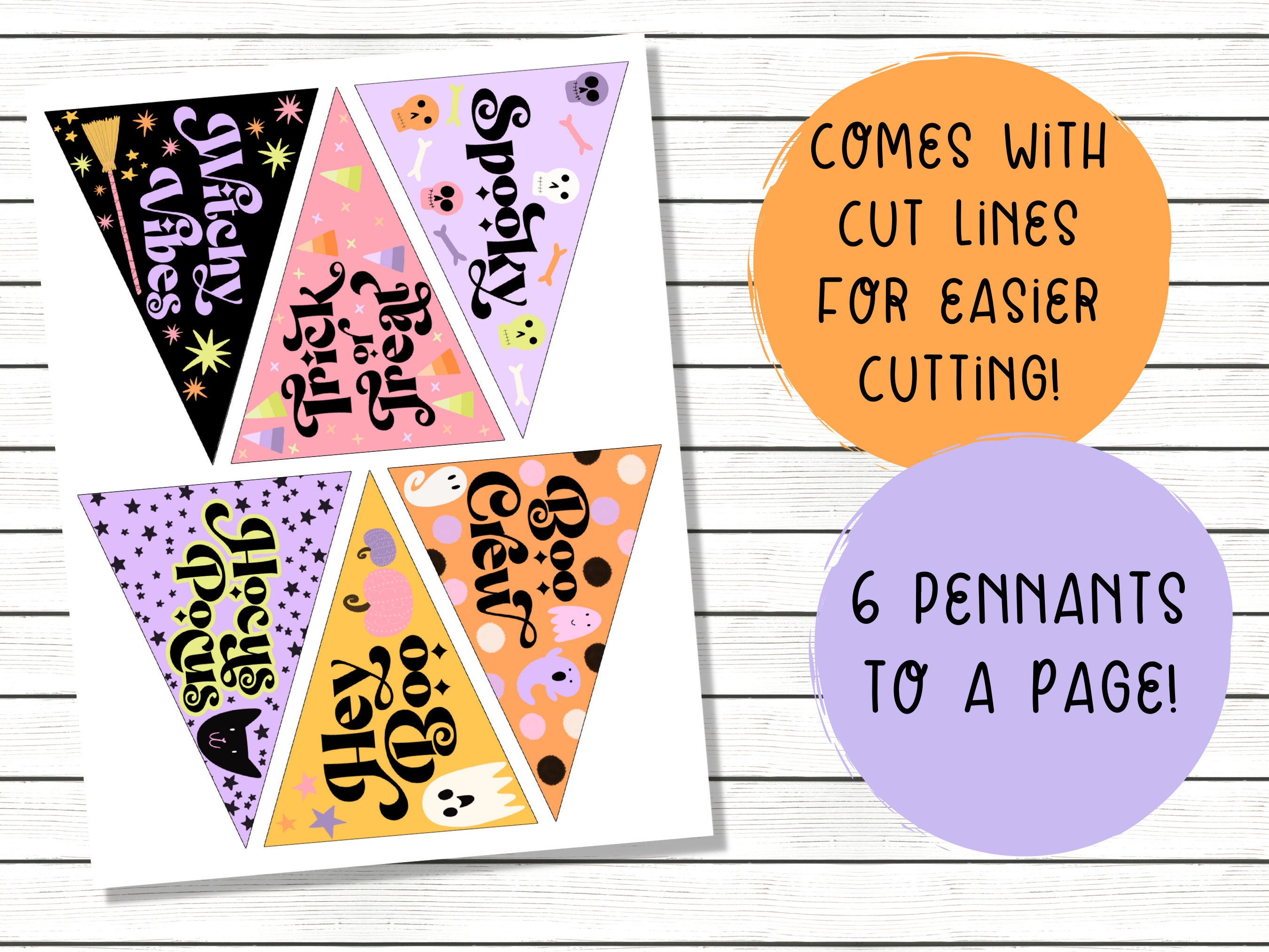 Mini Halloween Pennant Flags, Printable Boo Basket Filler, Spooky ...