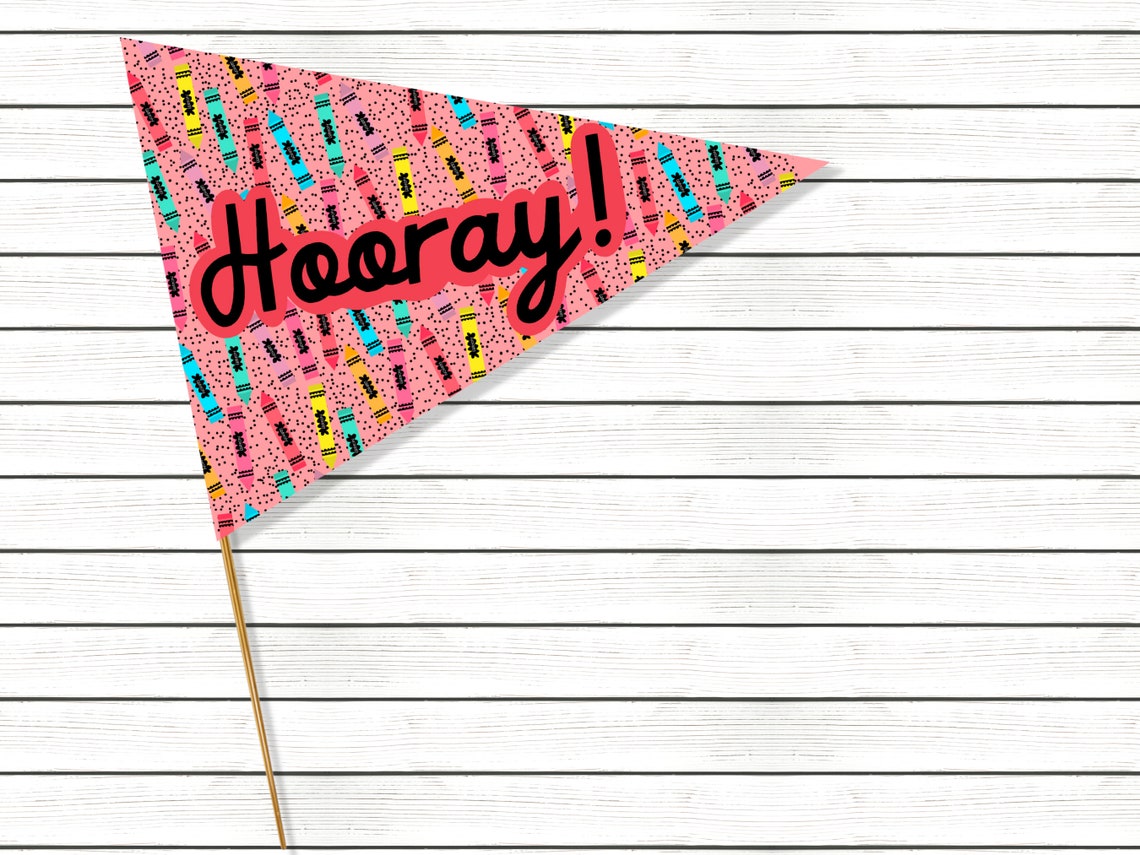 Printable School Pennant Flags Back to School Photo Prop - Etsy