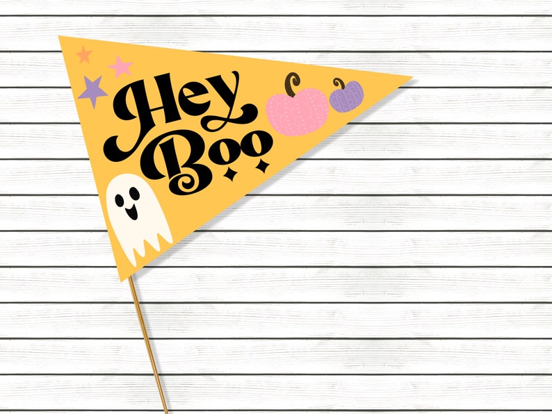 Mini Halloween Pennant Flags, Printable Boo Basket Filler, Spooky ...