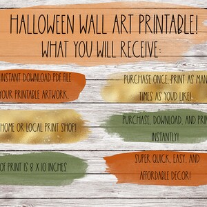 Spooky Halloween Wall Art, Printable Fall Wall Decor, Instant Digital ...