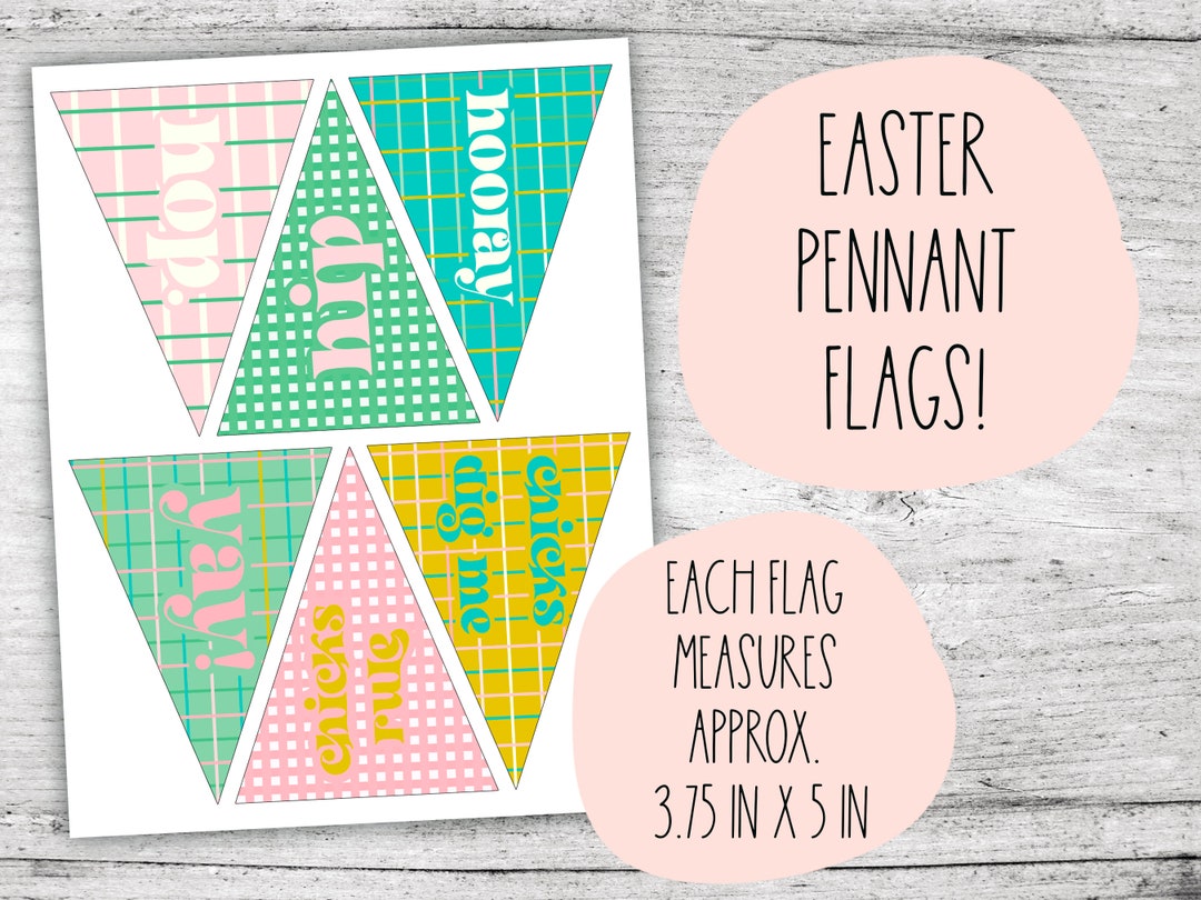Easter Pennant Flag / Printable Easter Decor / Easter Photo Props ...