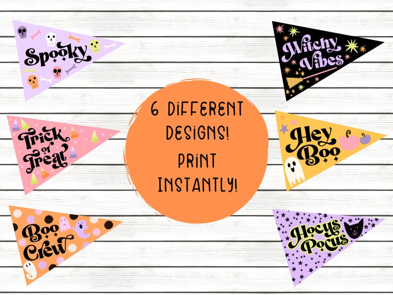 Mini Halloween Pennant Flags Printable Boo Basket Filler - Etsy