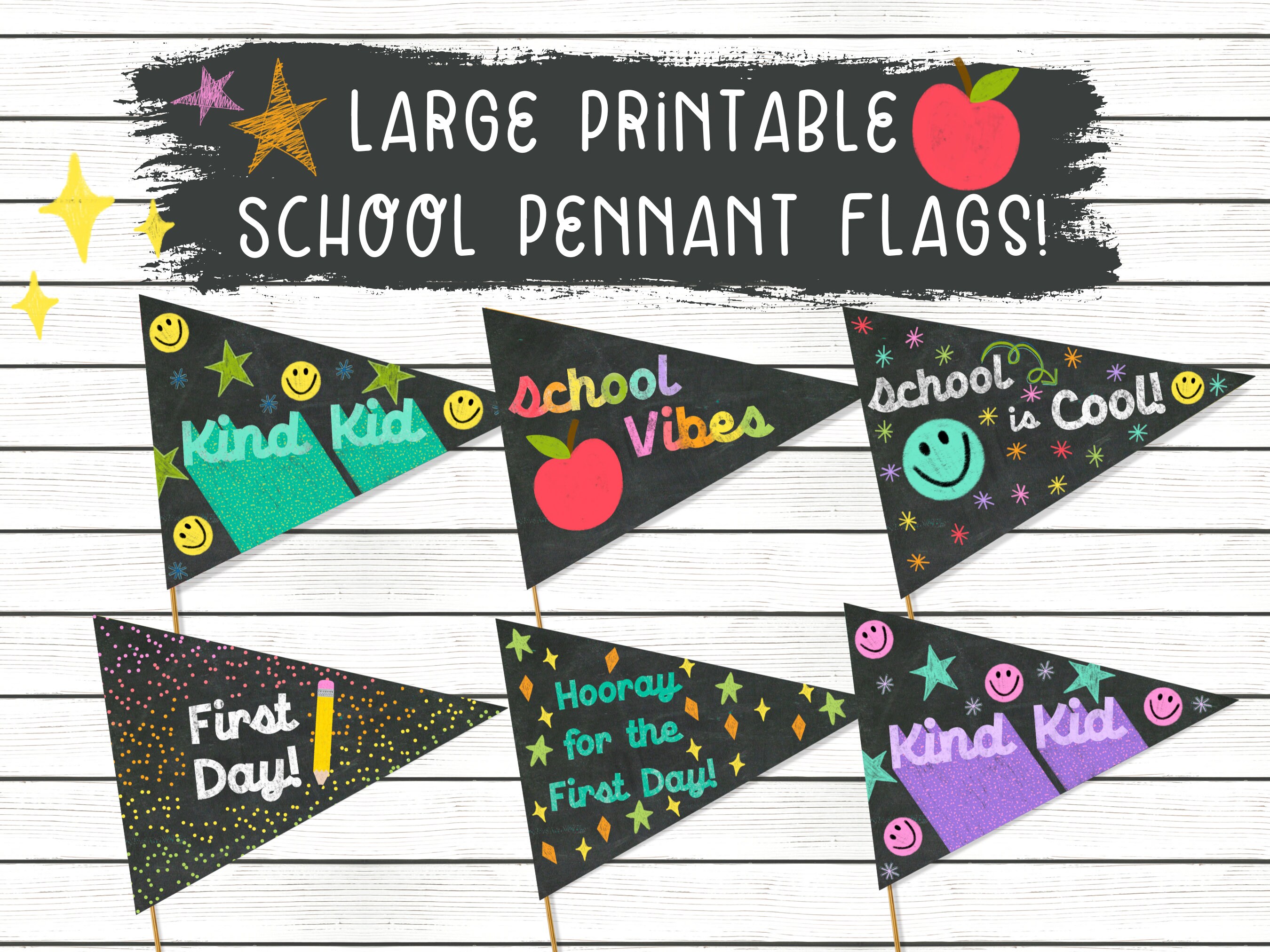 Chalkboard Pennant Banner
