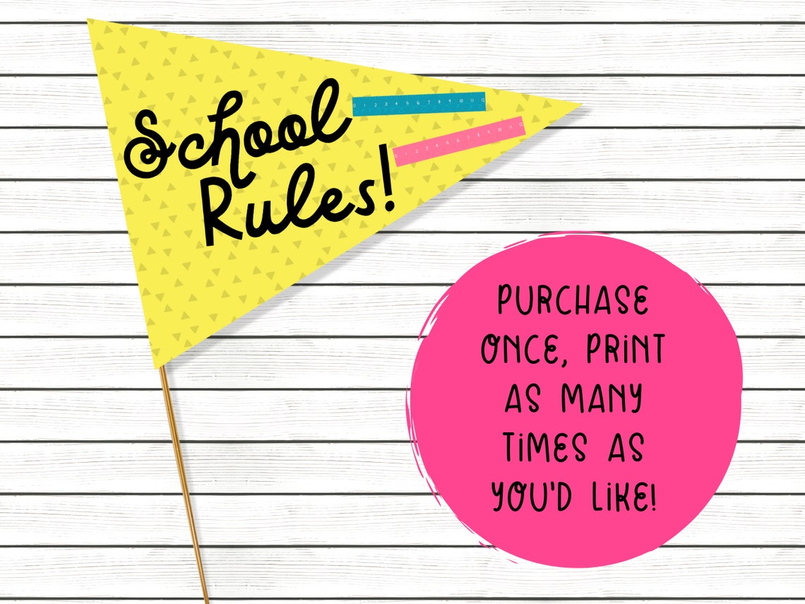 Printable School Pennant Flags Back to School Photo Prop - Etsy