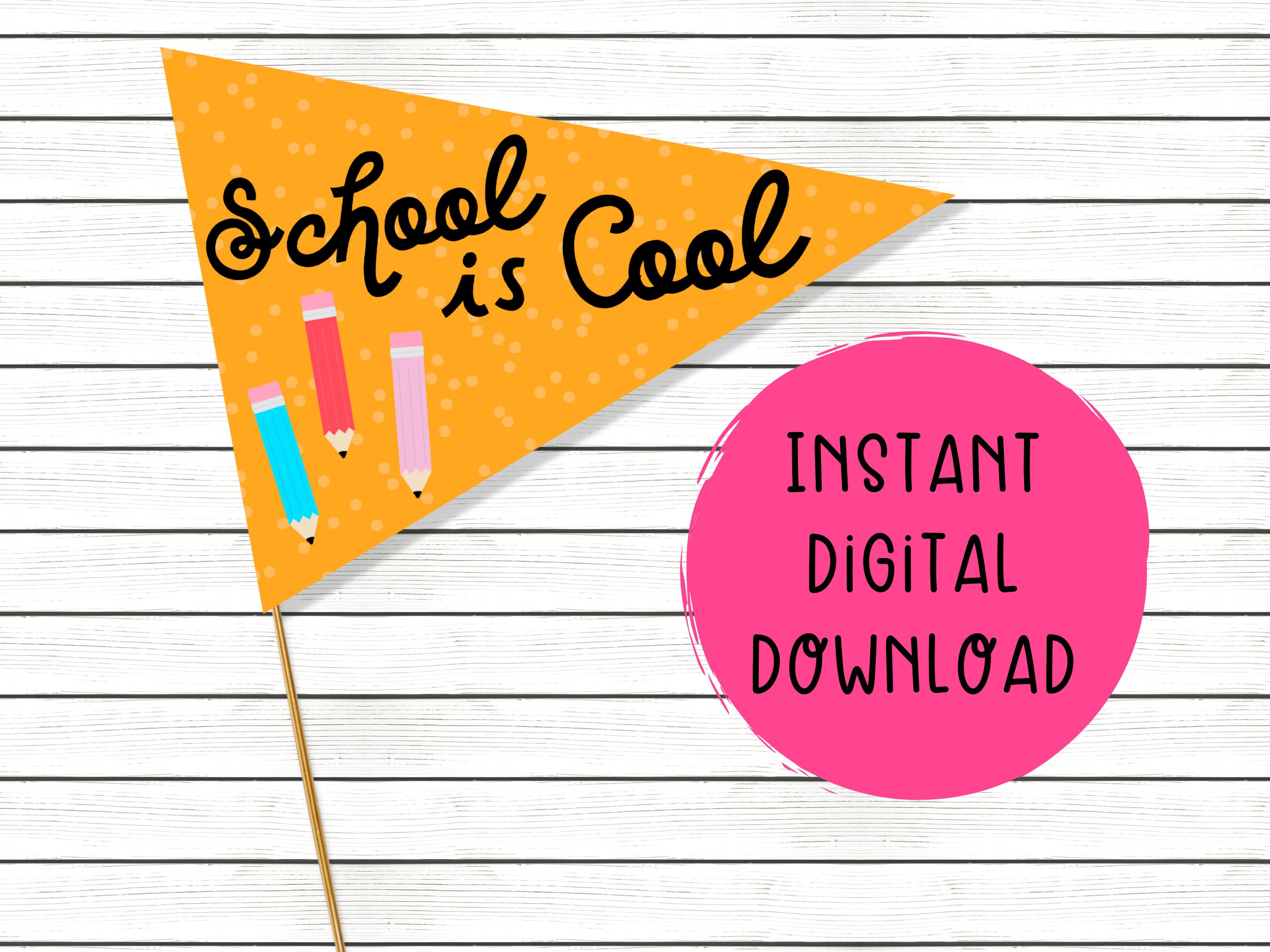 Printable School Pennant Flags, Back to School Photo Prop, First Day of ...
