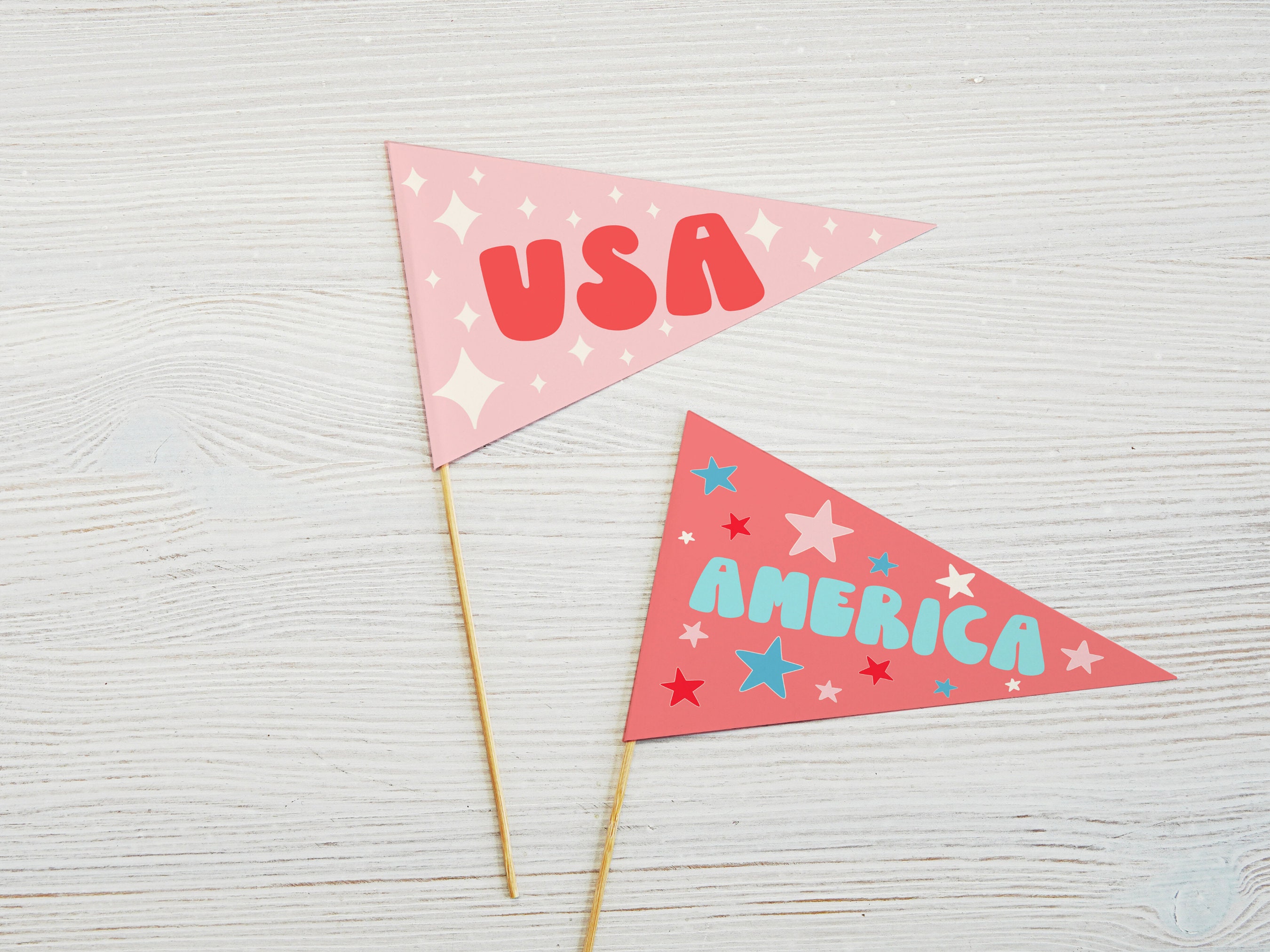 Digital Printable Fourth of July Pennant Flag, 4th of July Photo Prop ...