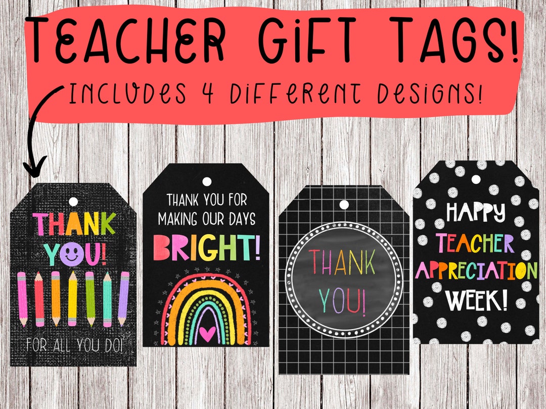 Teacher Appreciation Week Gift Tag, Printable Thank You Card, End of ...