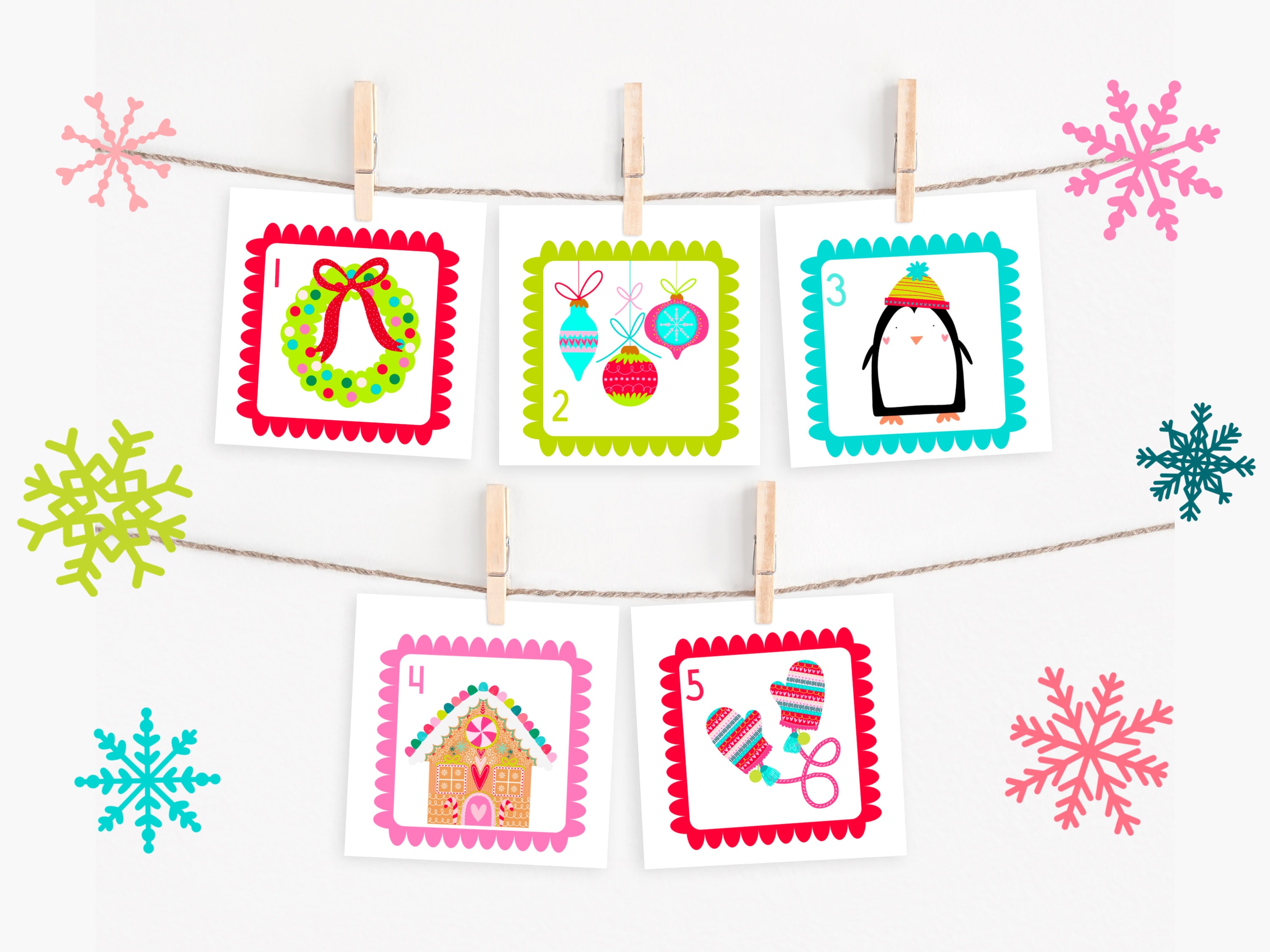 Printable Christmas Advent Calendar Countdown to Christmas - Etsy