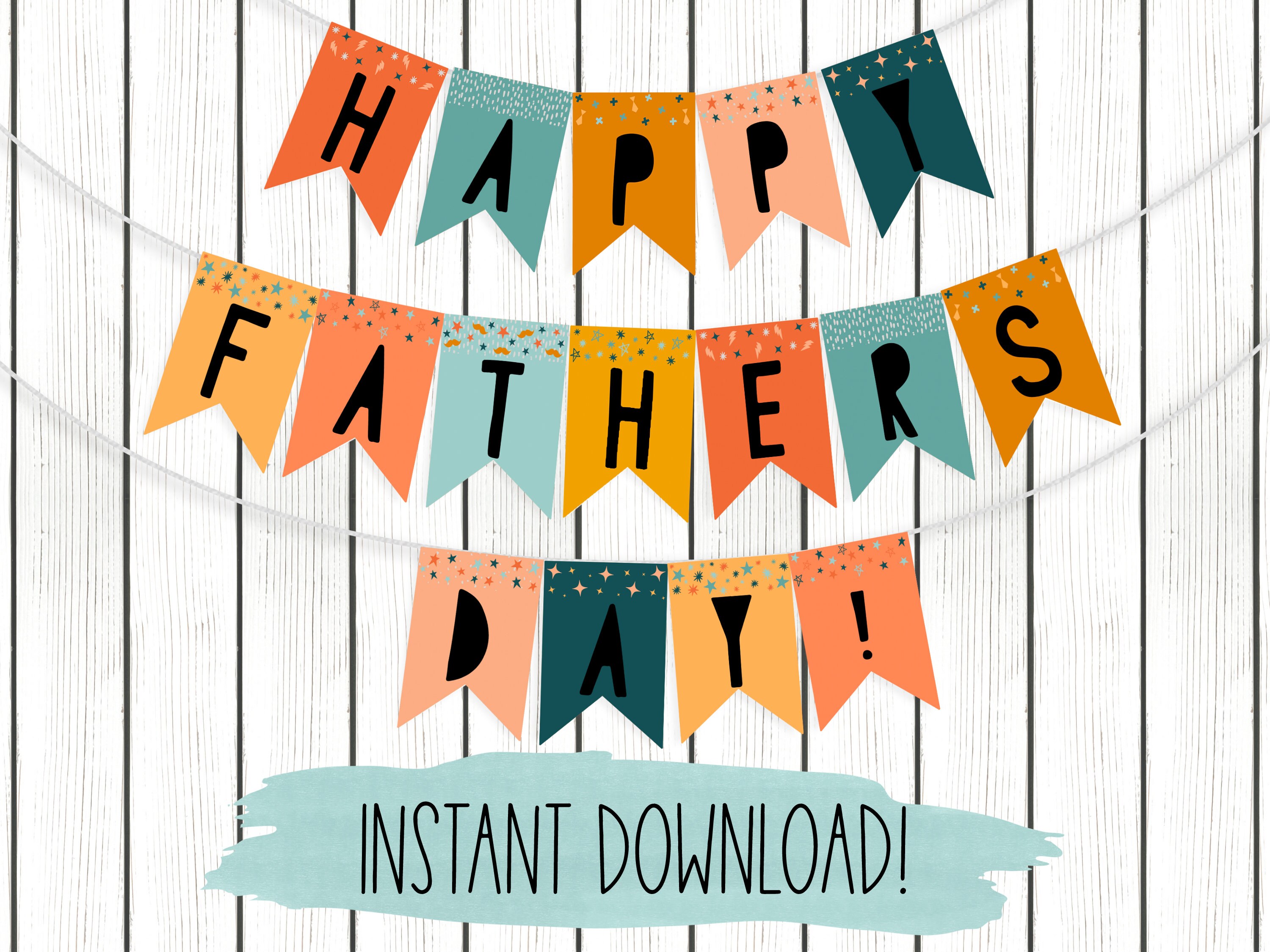 Fathers Day Banner / Printable Fathers Day Banner / Fathers Day Decor ...
