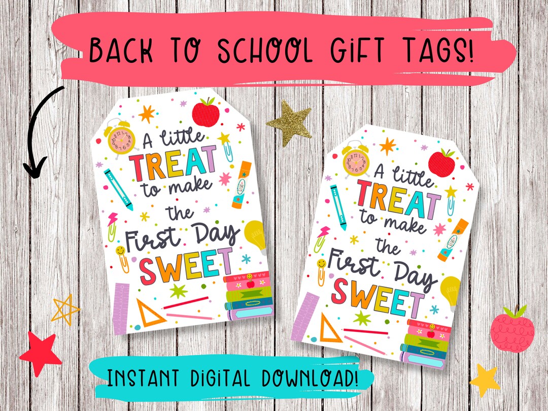 Cute Back-to-school Printable Gift Tags Set - Instant Download / First ...