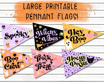 Printable Halloween Pennant Flag - Etsy