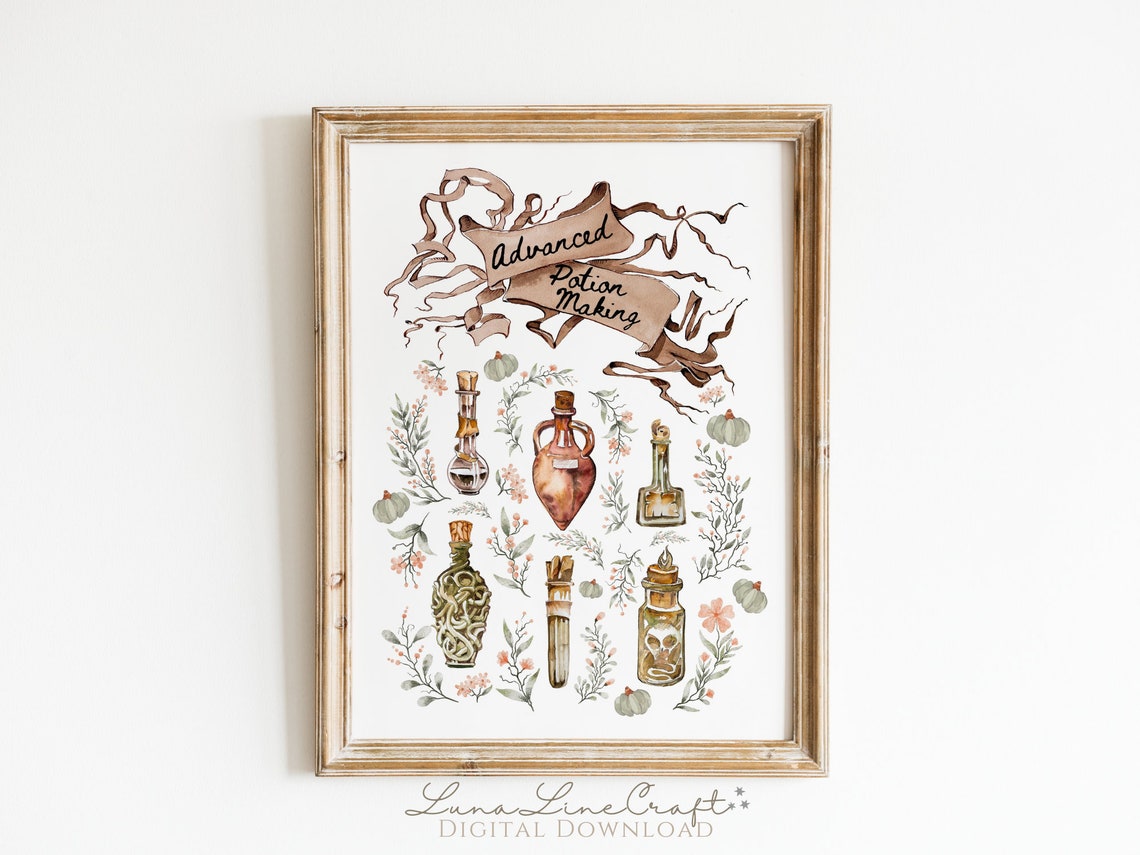 Advanced Potion Making Chart Magic Botanical Watercolor - Etsy