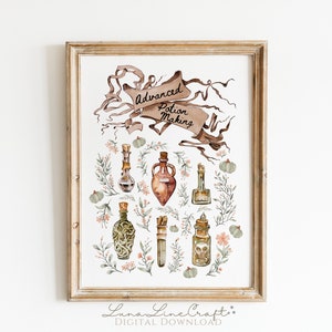Advanced Potion Making Chart | Magic Botanical Watercolor Printable ...