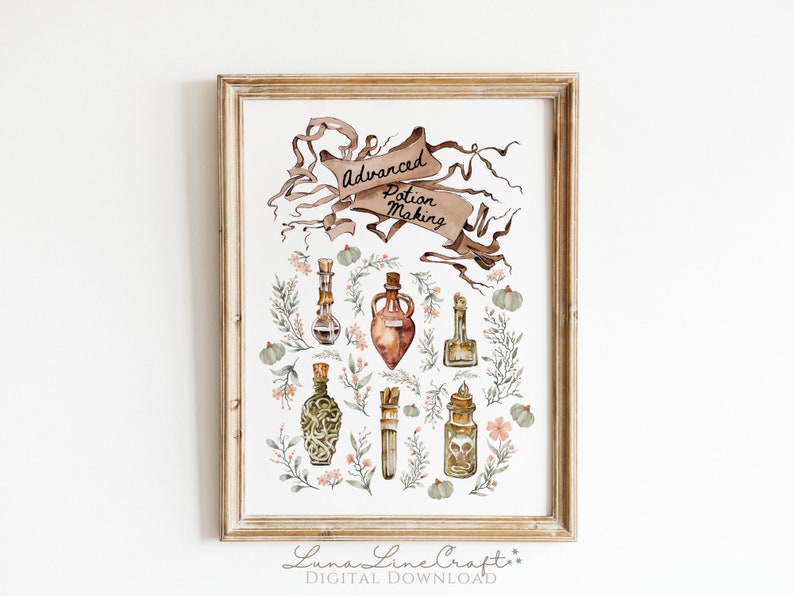 Advanced Potion Making Chart Magic Botanical Watercolor - Etsy
