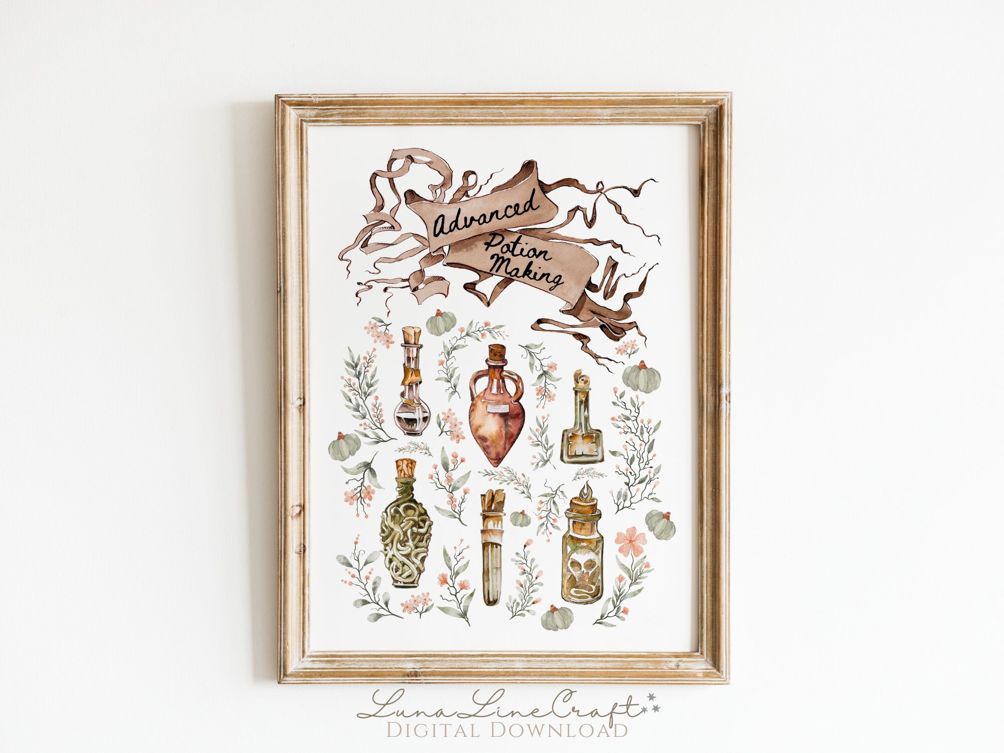 Advanced Potion Making Chart Magic Botanical Watercolor - Etsy