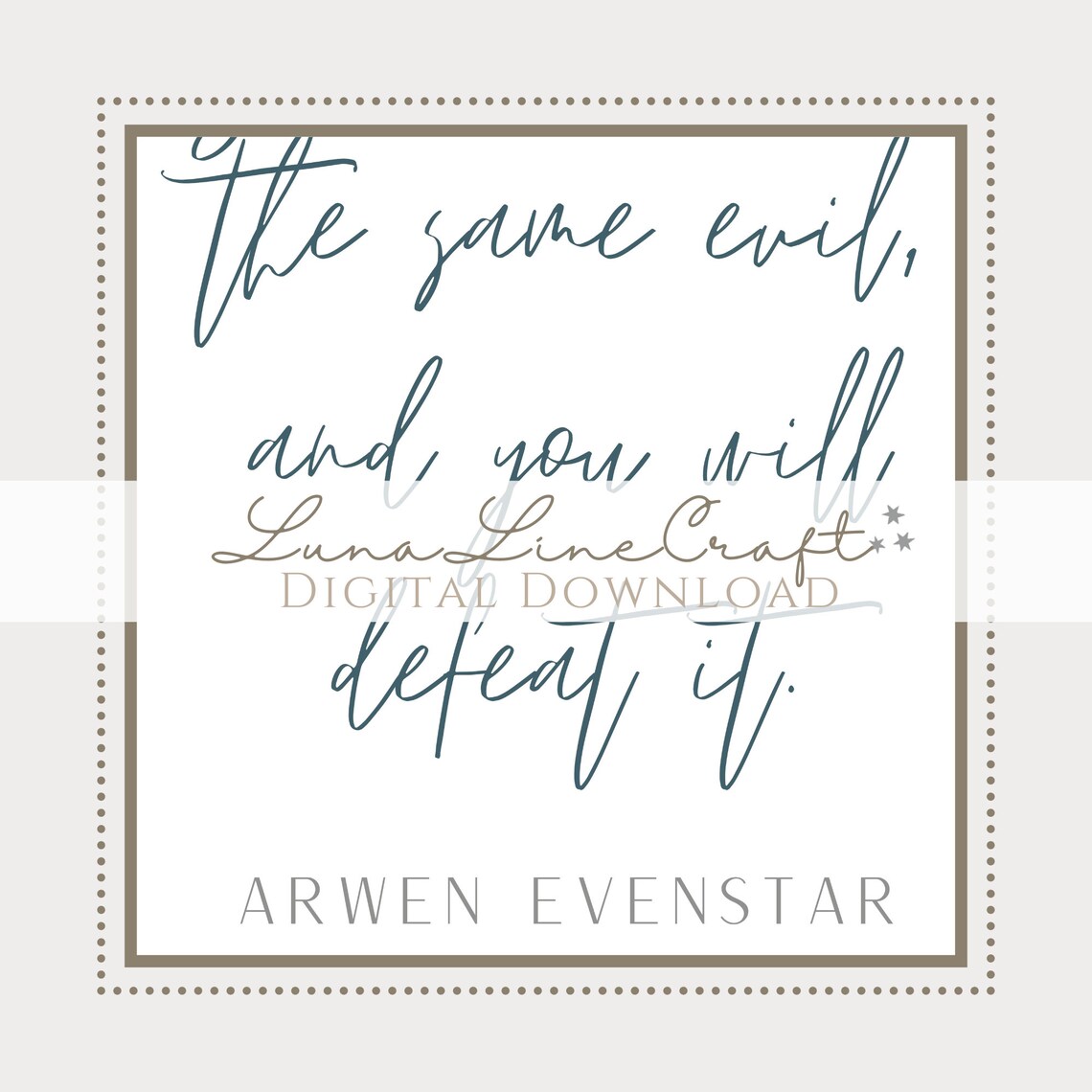 Set of 2 Evenstar Symbol and Quote Prints Cottagecore - Etsy