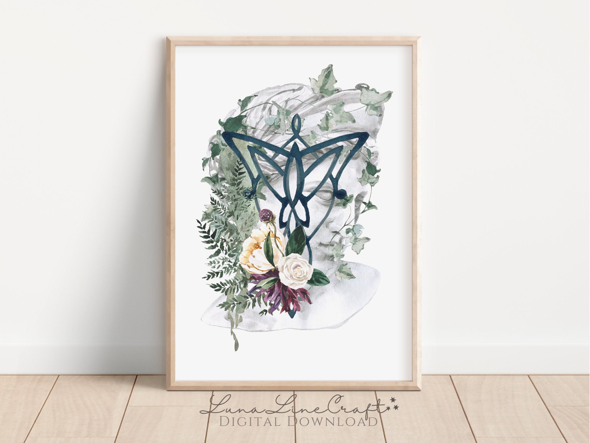 Evenstar Symbol Print Tolkien Watercolor Printable Wall Art - Etsy