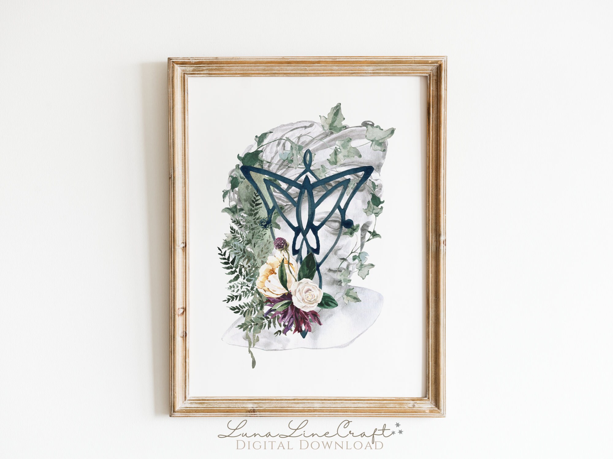 Evenstar Symbol Print Tolkien Watercolor Printable Wall Art - Etsy