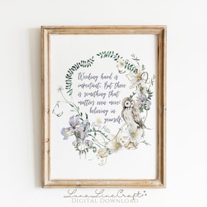 Set of Three HP Inspirational Quotes | Floral Pastel Watercolor ...