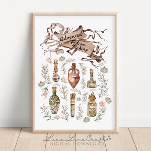 Advanced Potion Making Chart | Magic Botanical Watercolor Printable ...