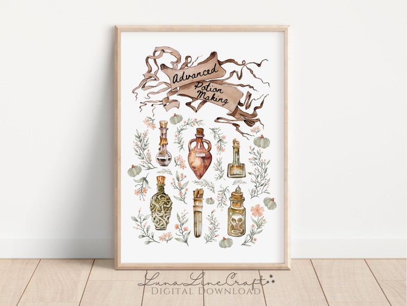 Advanced Potion Making Chart Magic Botanical Watercolor - Etsy