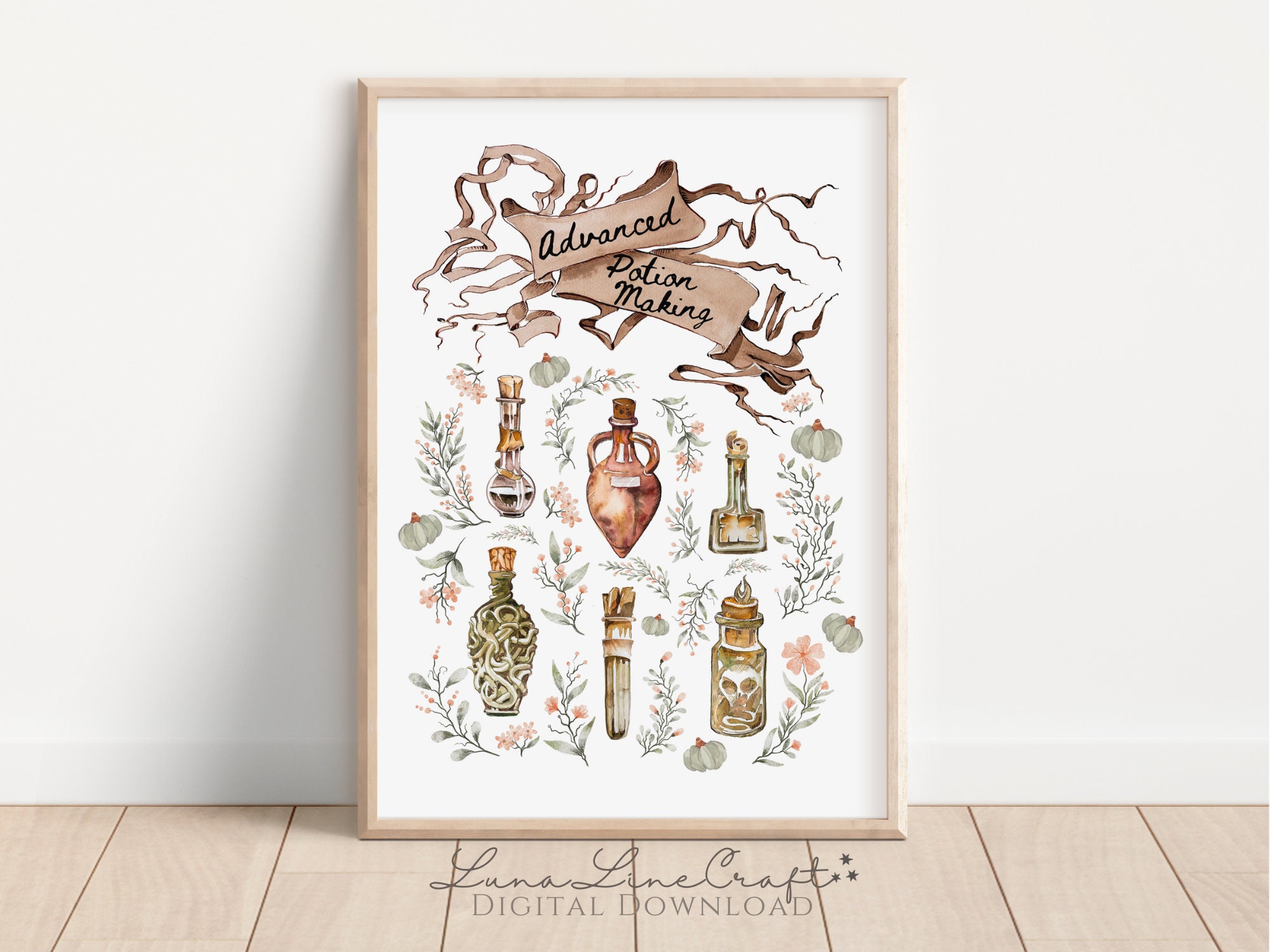 Advanced Potion Making Chart Magic Botanical Watercolor - Etsy
