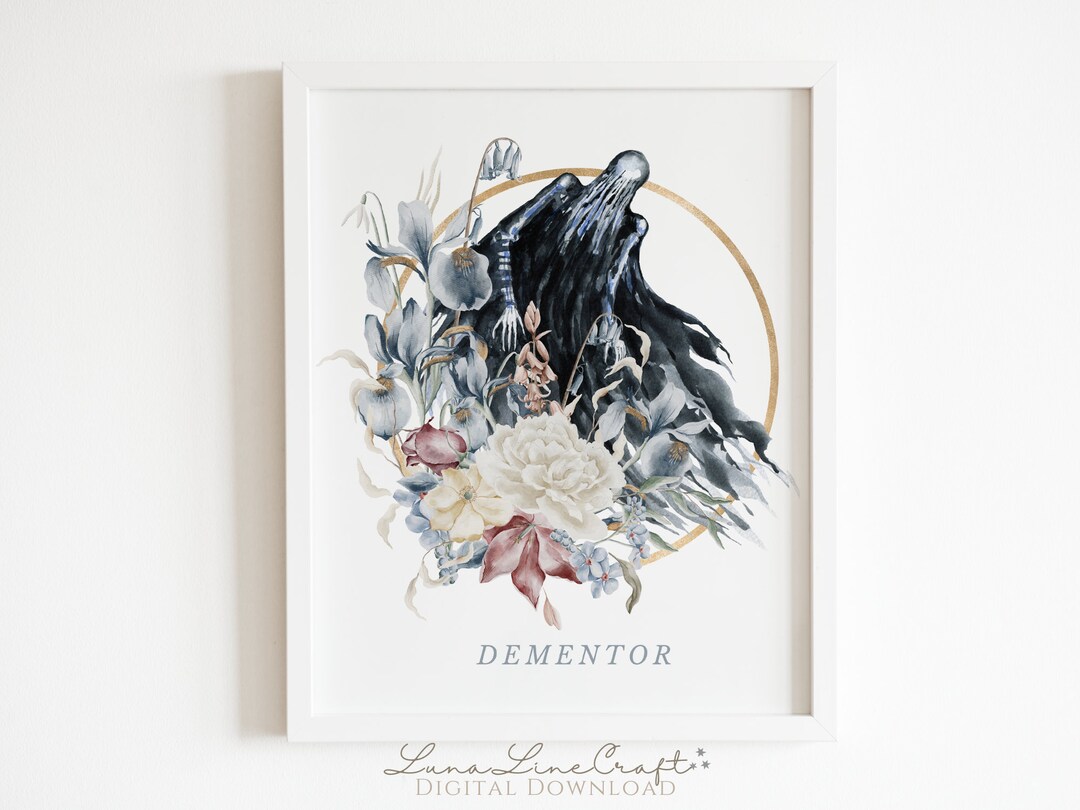 Demented Creature Print | Dark Magical Beast Blumen Aquarell druckbare ...