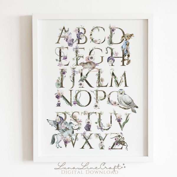 Floral Alphabet Watercolor - Etsy
