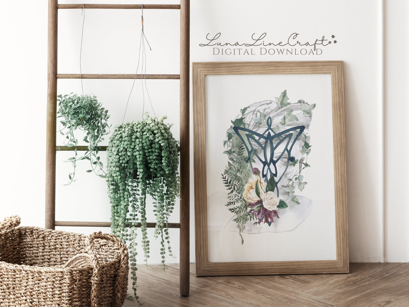 Evenstar Symbol Print Tolkien Watercolor Printable Wall Art - Etsy