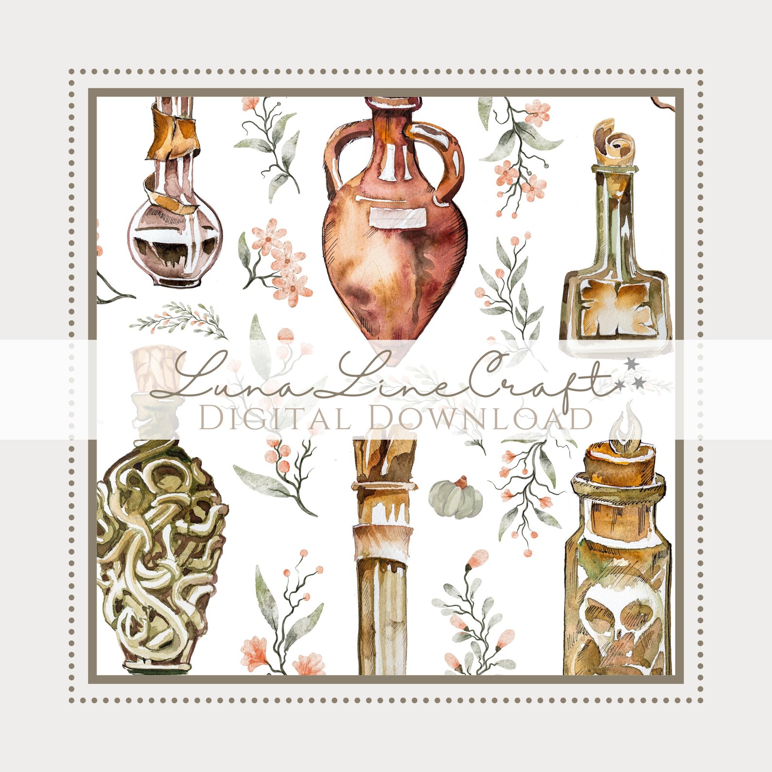 Advanced Potion Making Chart Magic Botanical Watercolor - Etsy