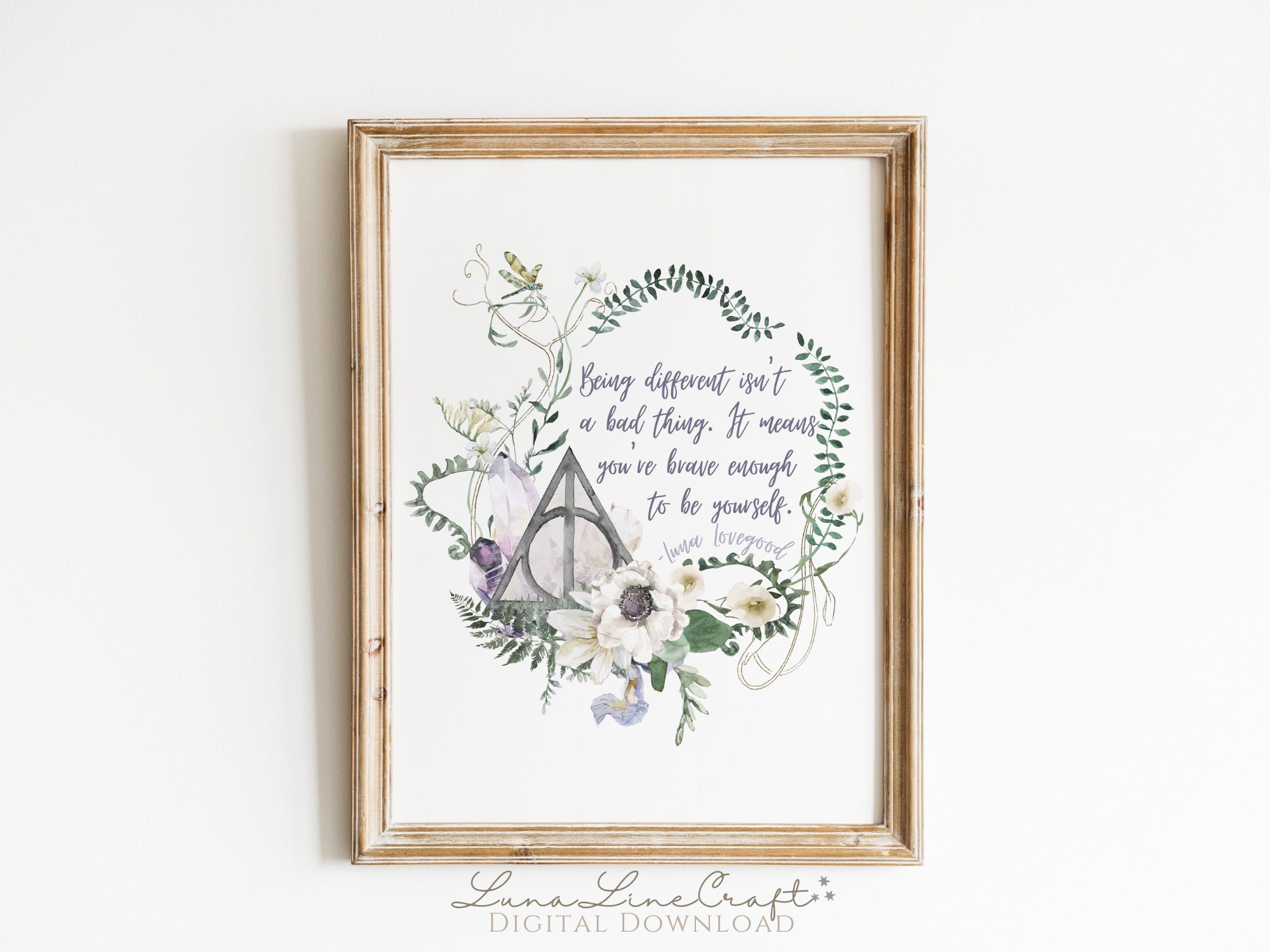Set of Three HP Inspirational Quotes | Floral Pastel Watercolor ...