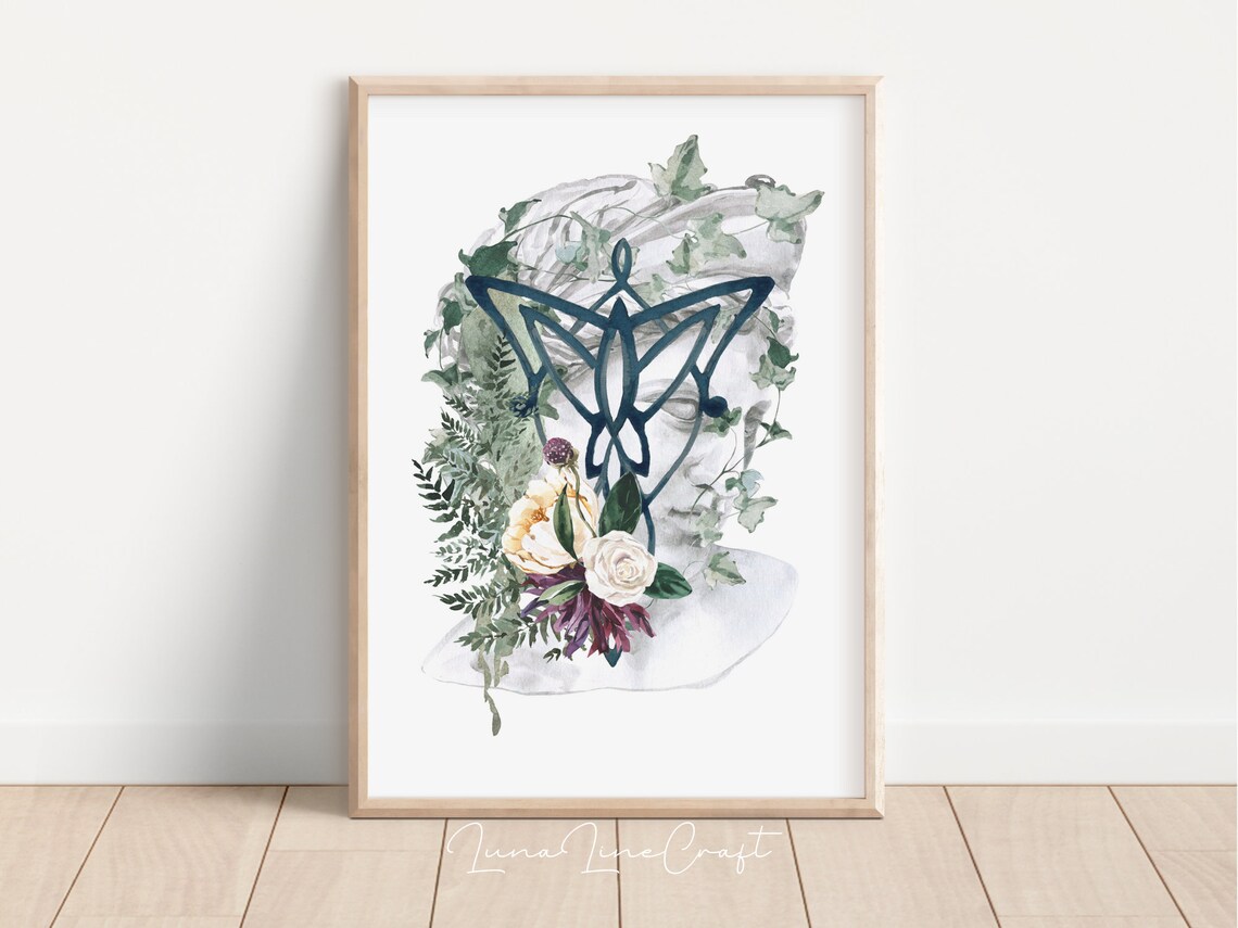 Set of 2 Evenstar Symbol and Quote Prints Tolkien Watercolor | Etsy