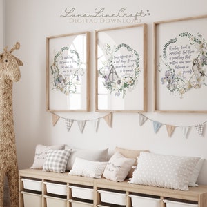 Set of Three HP Inspirational Quotes | Floral Pastel Watercolor ...