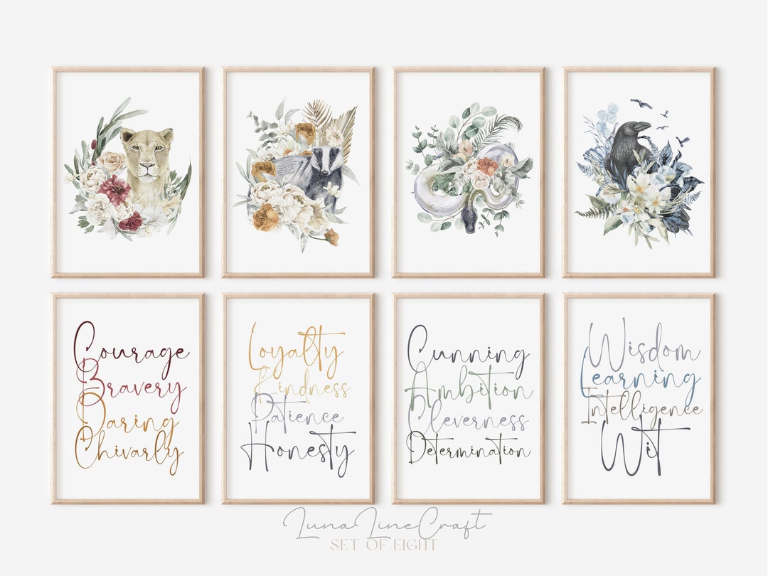 Set of 8 Magic Castle House Prints | Floral Watercolor Printable ...