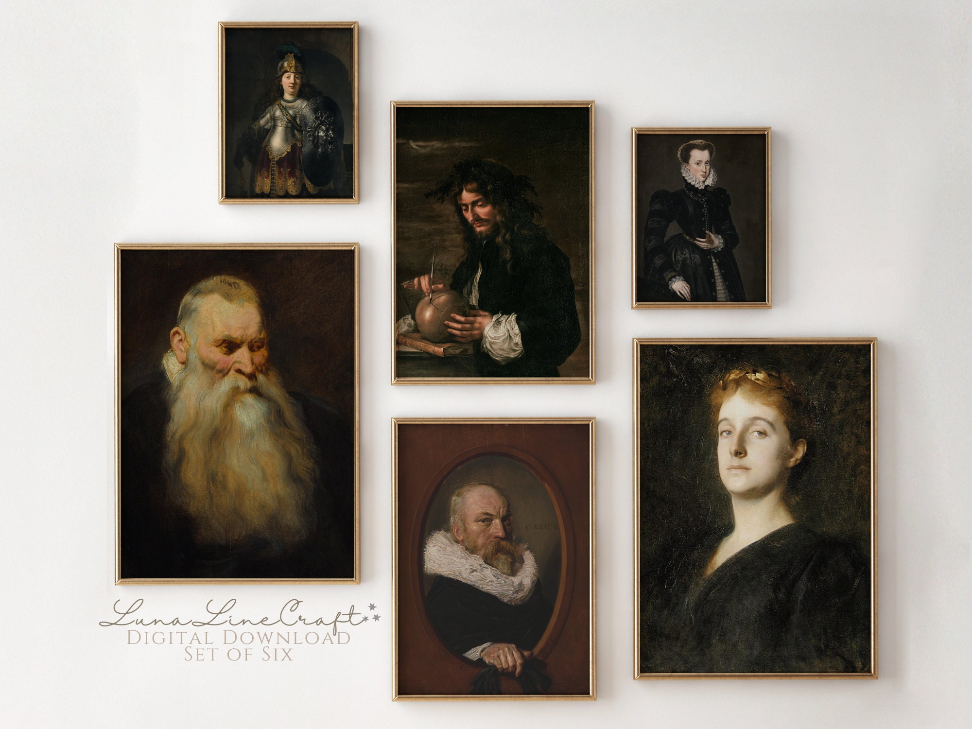 Set of 6 Vintage Wizard Castle Portrait Prints 02 Dark - Etsy