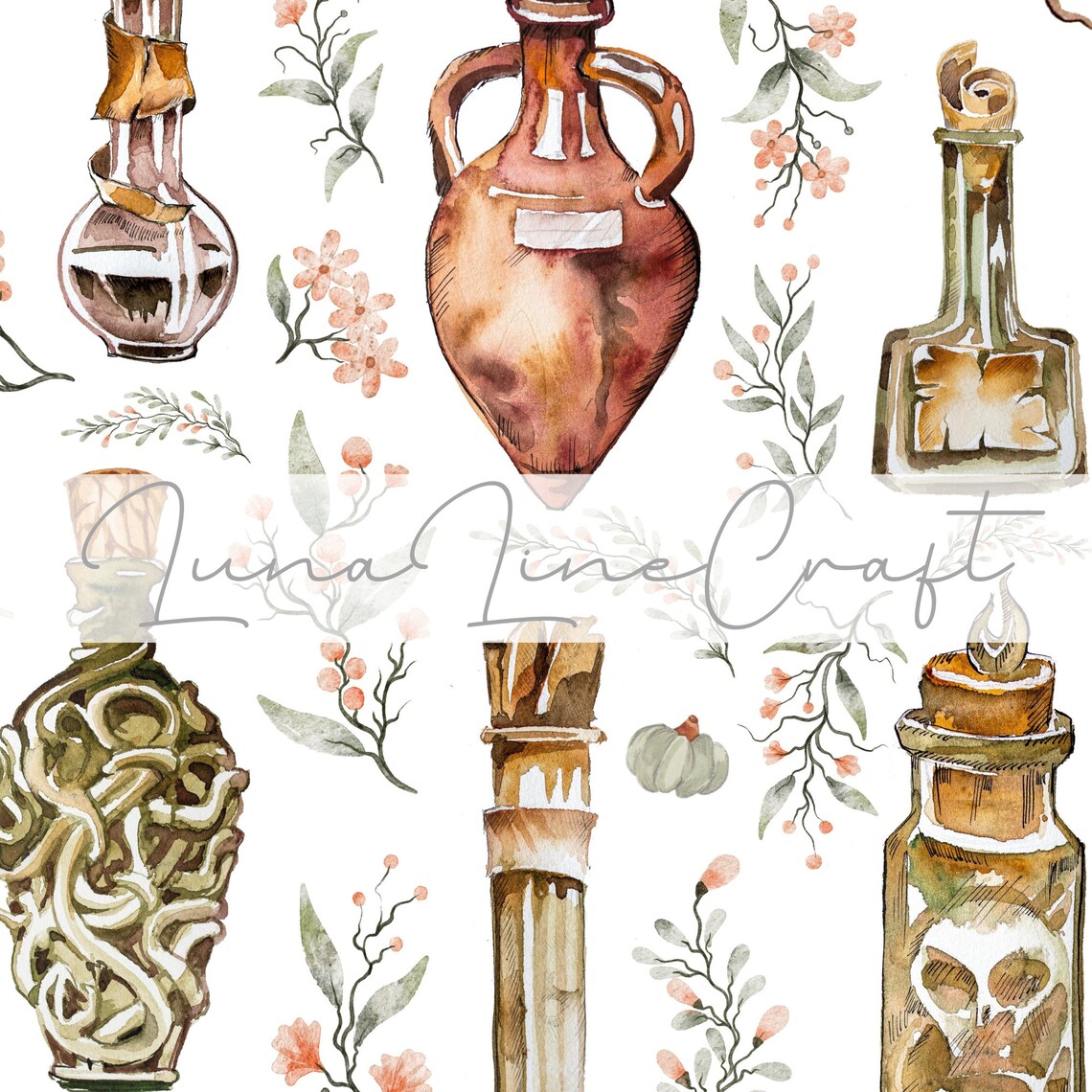 Advanced Potion Making Chart Magic Botanical Watercolor - Etsy