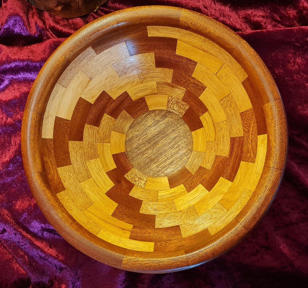 Inlaid Multi Wood Bowl - Etsy