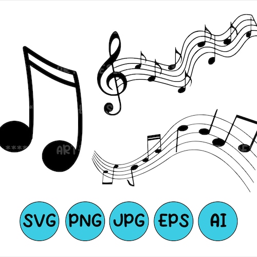 Music Notes SVG Musical Notes Clipart Digital Download - Etsy