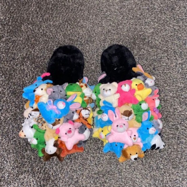 Animal Slippers - Etsy