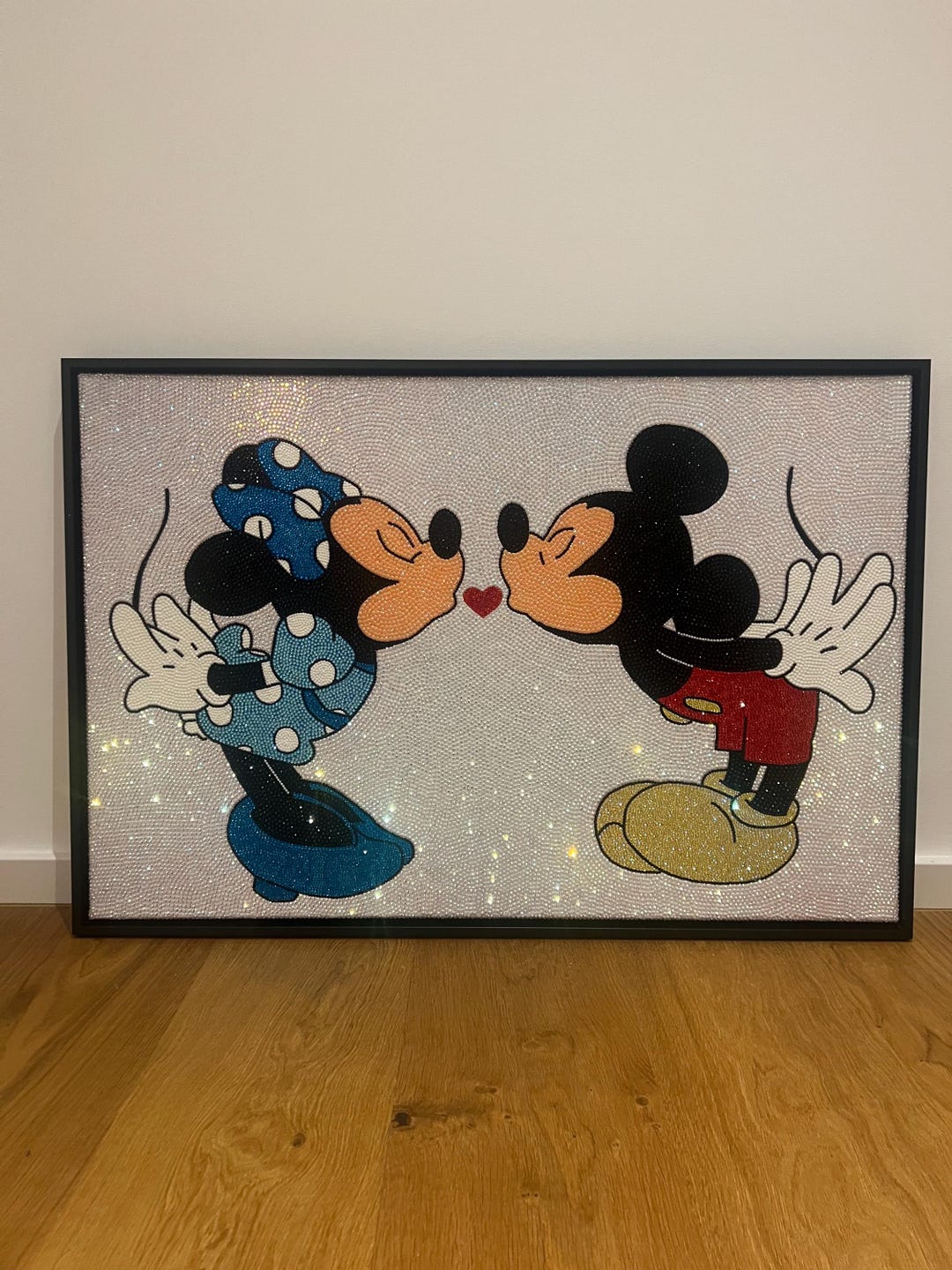 Mickey and Minnie Mouse Artwork Fully Made of Sparkling Rhinestones ...