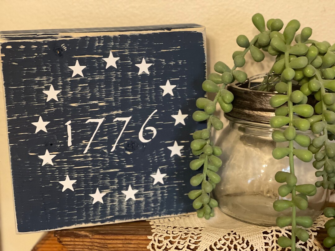 1776 Wooden Sign Patriotic 4th of July - Etsy