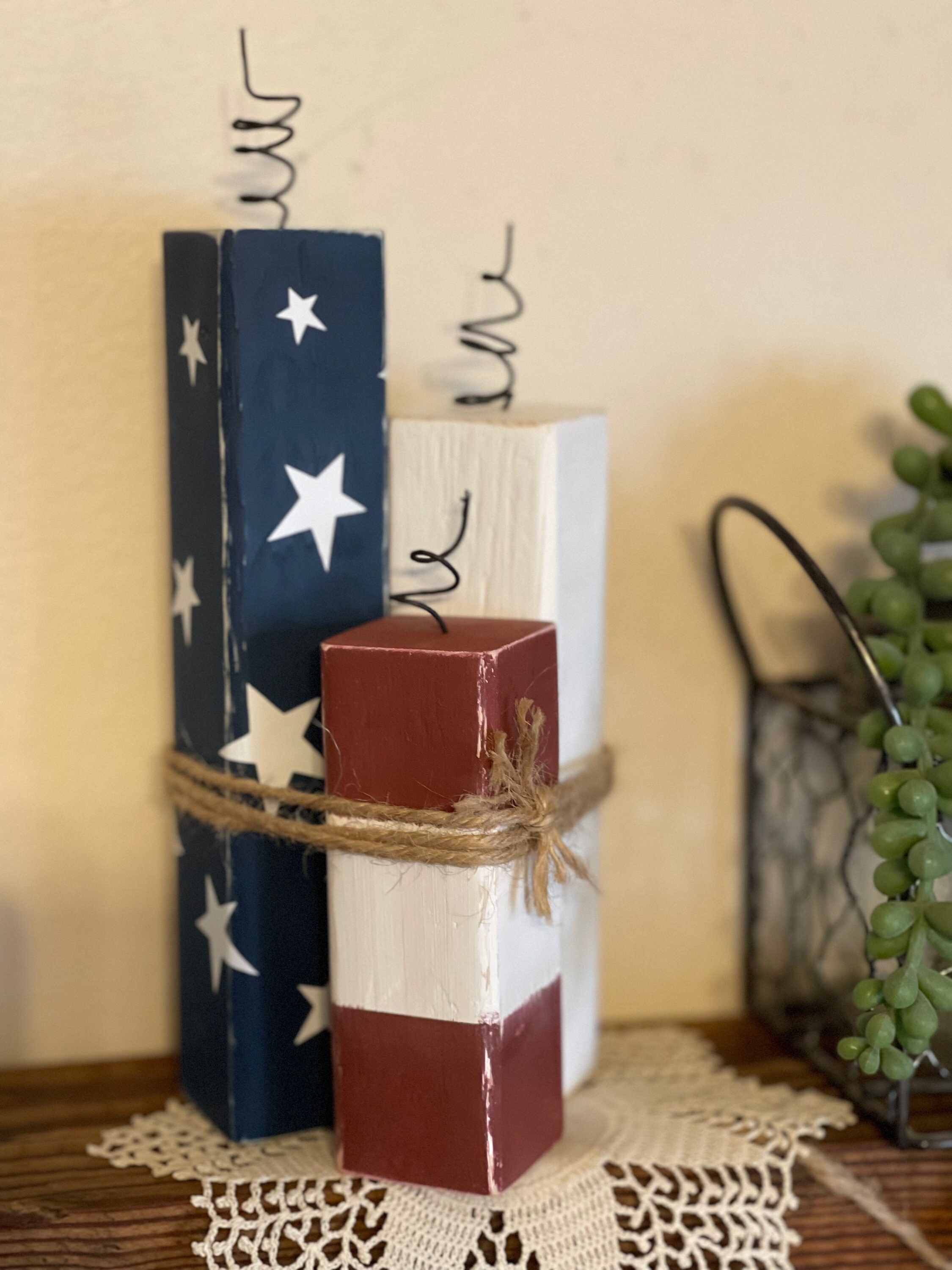 Set of Three Wood Firecrackers 4th of July Memorial Day - Etsy