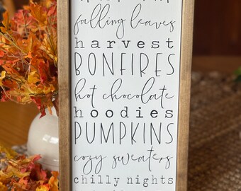 Fall Leaves Sign - Etsy