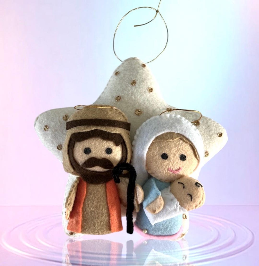 Holy Family Felt Decoration - Nativity Set - Christmas Tree Decor ...