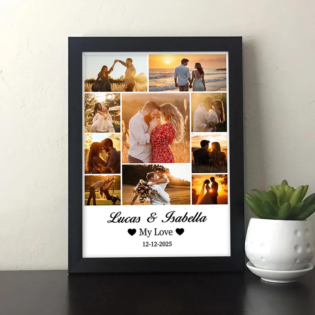 Personalized Photo Collage Print Frames, Custom Collage Picture Frames ...