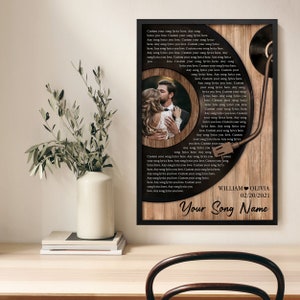 Vinyl Record Custom Song Lyrics Wedding Anniversary Gift Our First ...