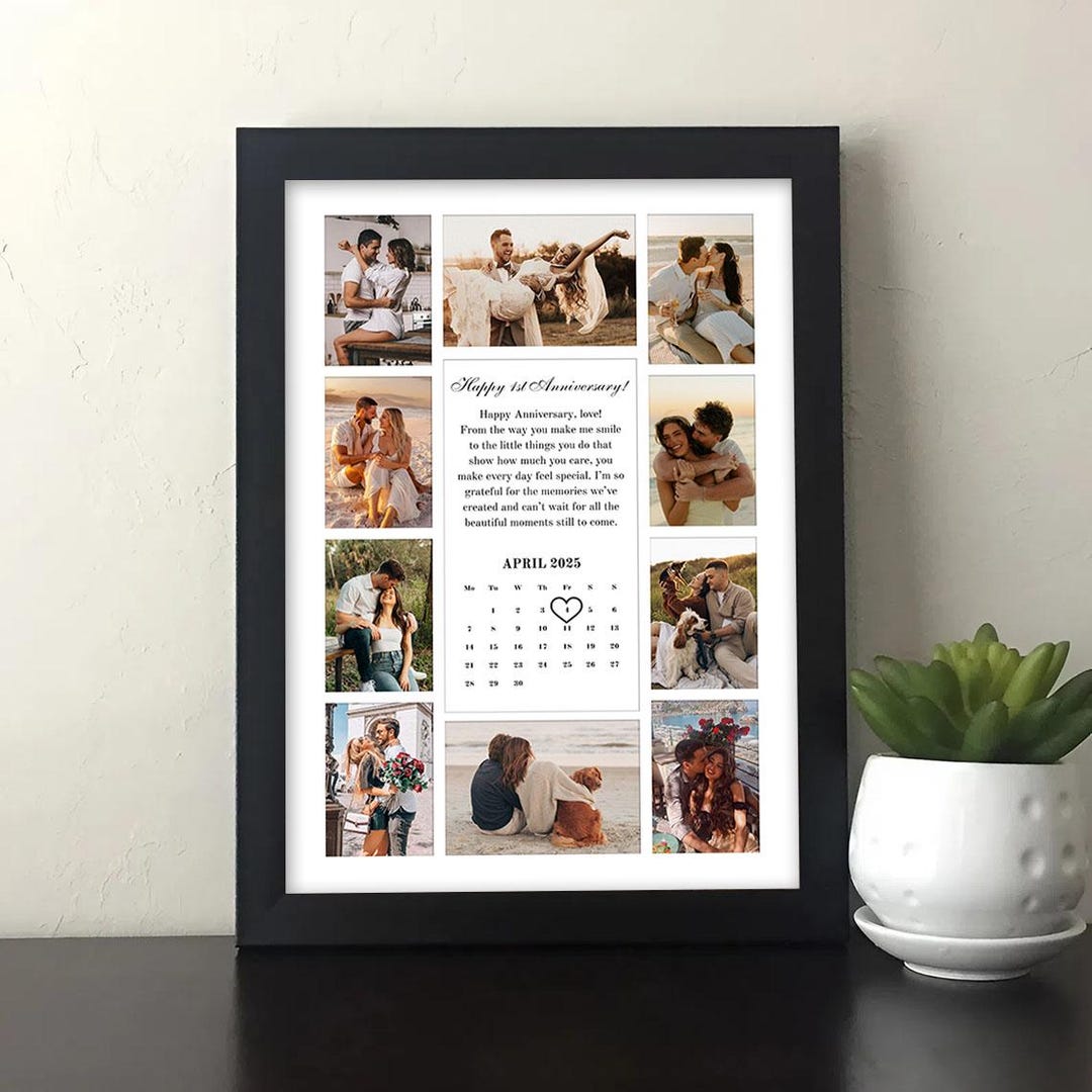Personalized Anniversary Photo Collage: Romantic Gift for Couples - Etsy