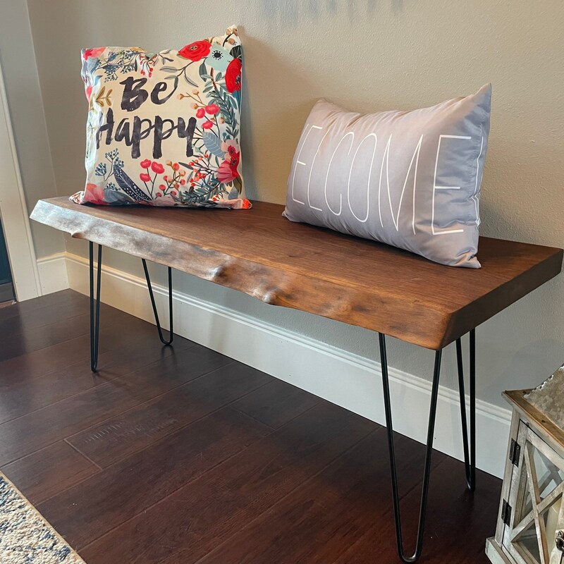 Live Edge Bench - Etsy