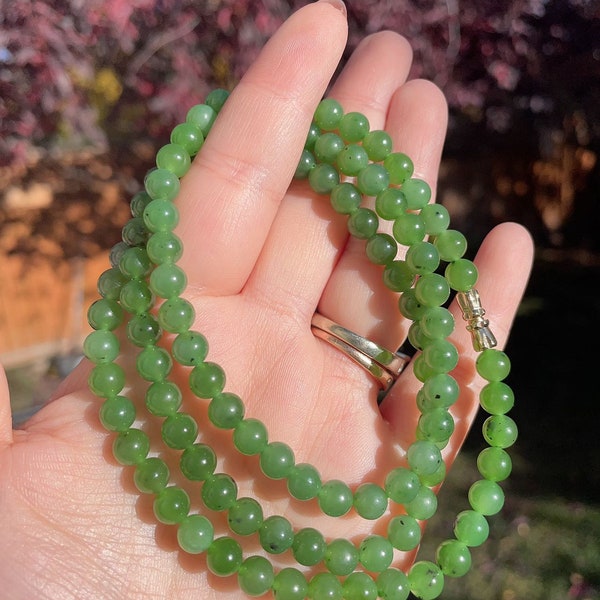 Jade Bead Necklace - Etsy