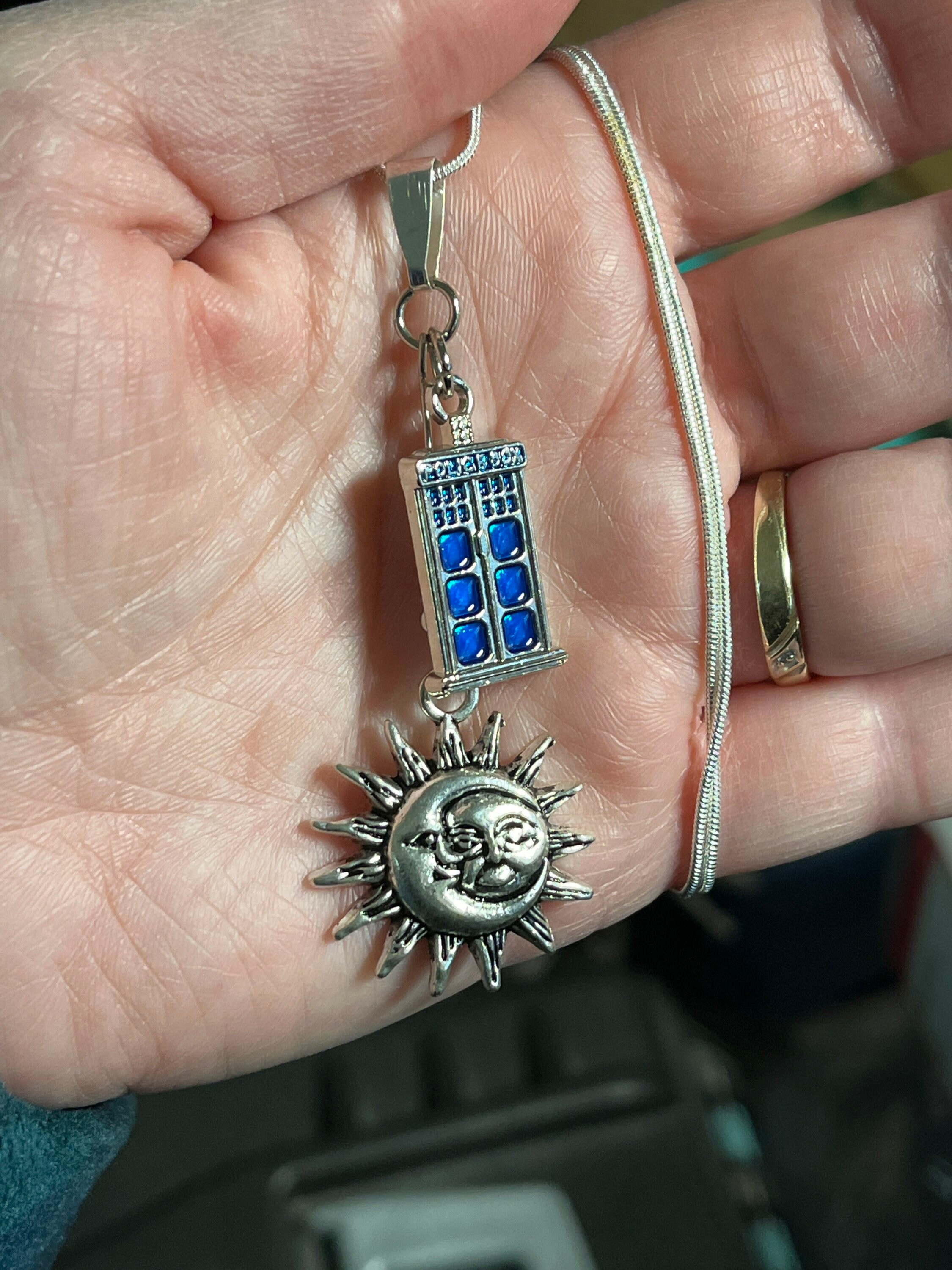 Doctor Who Inspired TARDIS Sun and Moon Necklace - Etsy